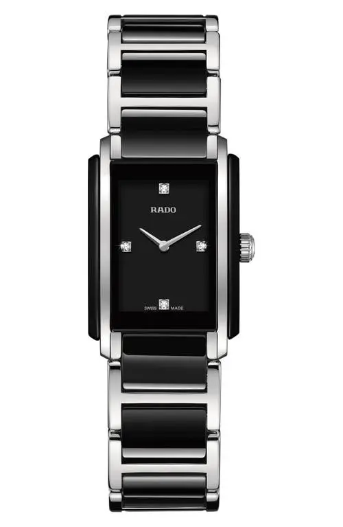 RADO Integral Diamonds Bracelet Watch - Silver/black