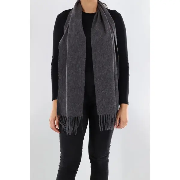La Fiorentina Scarf With Fringe - Grey