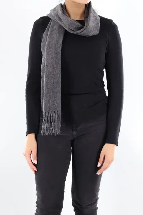 La Fiorentina Scarf With Fringe - Grey