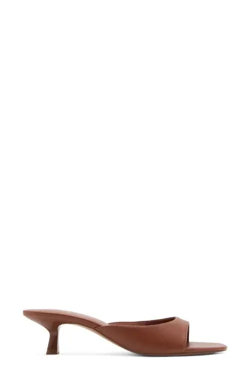 Mango Kitten Heel Slide Sandals - Leather