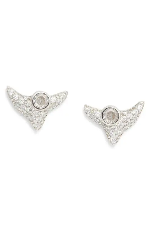 Collina Strada Trigon Crystal Stud Earrings - Crystal Clear