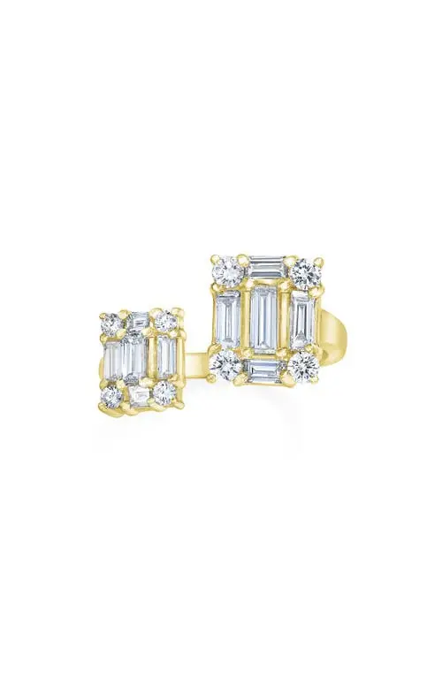 MINDI MOND Open Dual Cube Diamond Ring - 18k Yellow Gold
