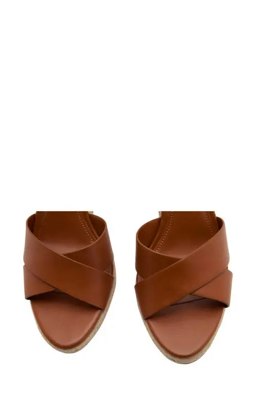 Mango Ankle Strap Wedge Sandal - Leather