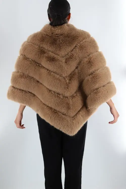 La Fiorentina Faux Fur Poncho
