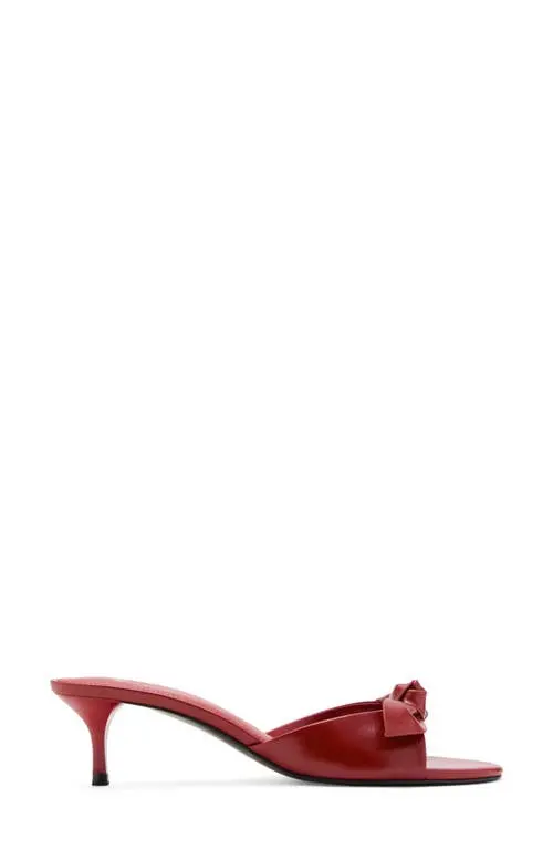 Mango Bow Strap Heeled Sandals - Red