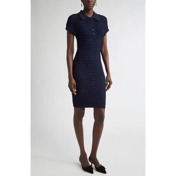 St. John Casey Pointelle Knit Dress