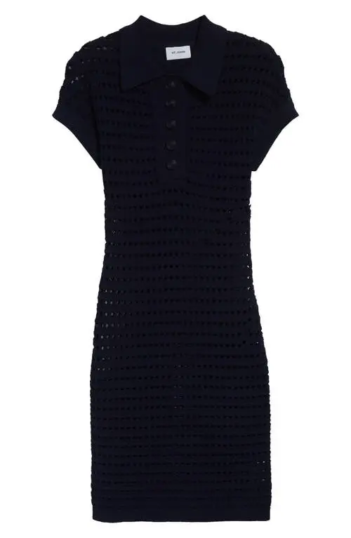 St. John Casey Pointelle Knit Dress