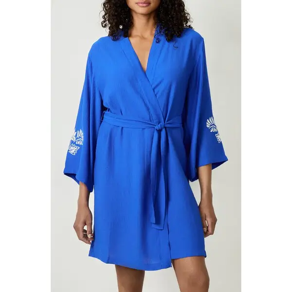 ETAM Beste Crinkled Robe - Royal Blue