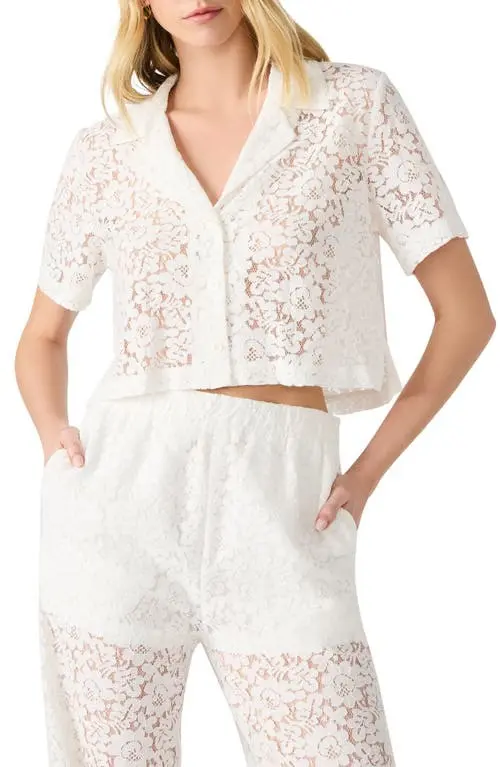 Steve Madden Sandra Lace Crop Button-up Shirt