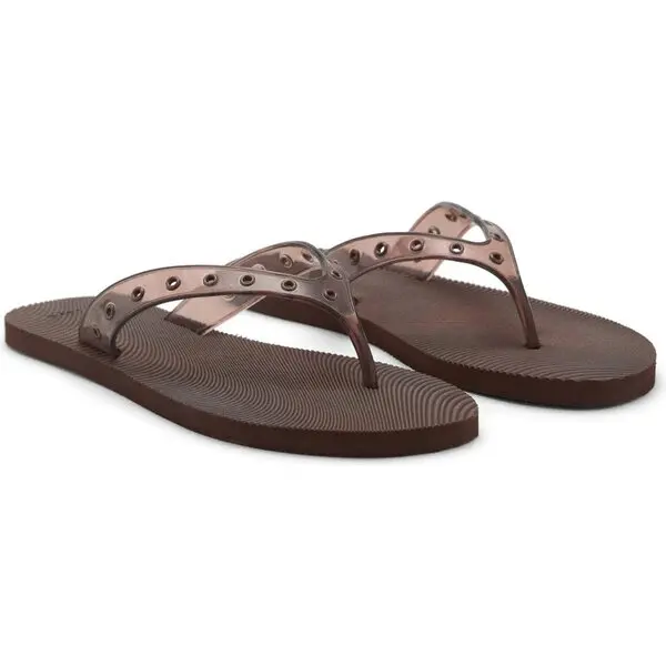 Mango Grommet-embellished Flip-flops - Chocolate