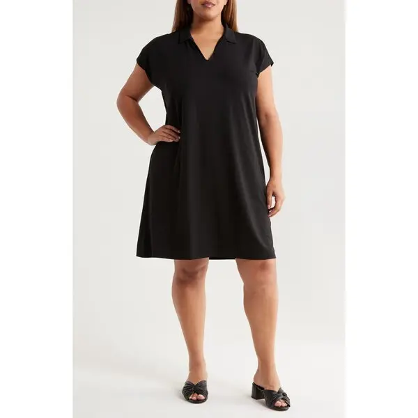 Eileen Fisher Johnny Collar Jersey Dress
