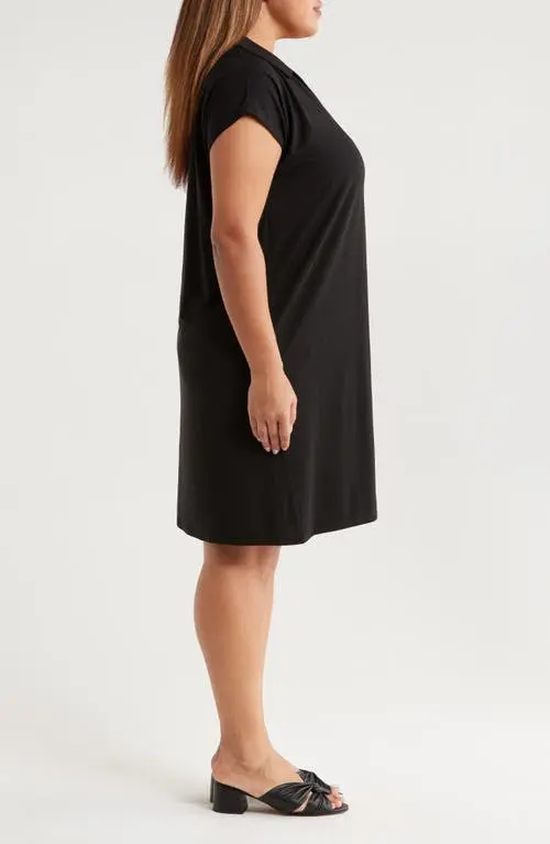 Eileen Fisher Johnny Collar Jersey Dress