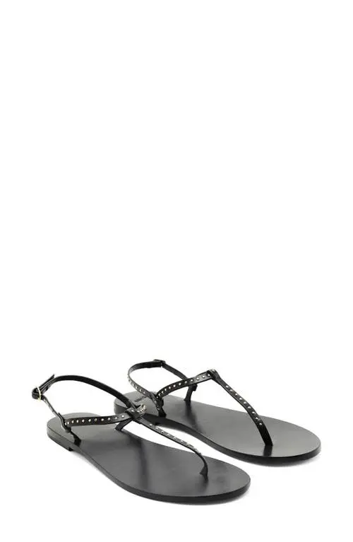 Mango Studded Slingback Sandal - Black
