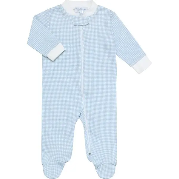 NELLAPIMA Gingham Zipper Footie - Blue
