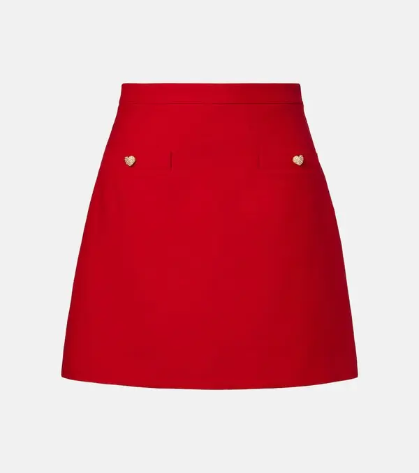 Valentino Garavani Wool And Silk Crepe Couture Miniskirt - Red
