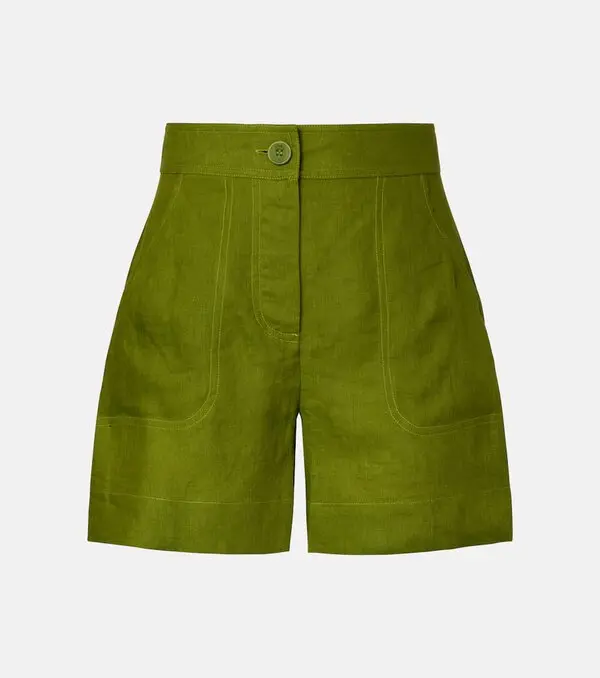 ERES High-rise Linen Shorts - Green