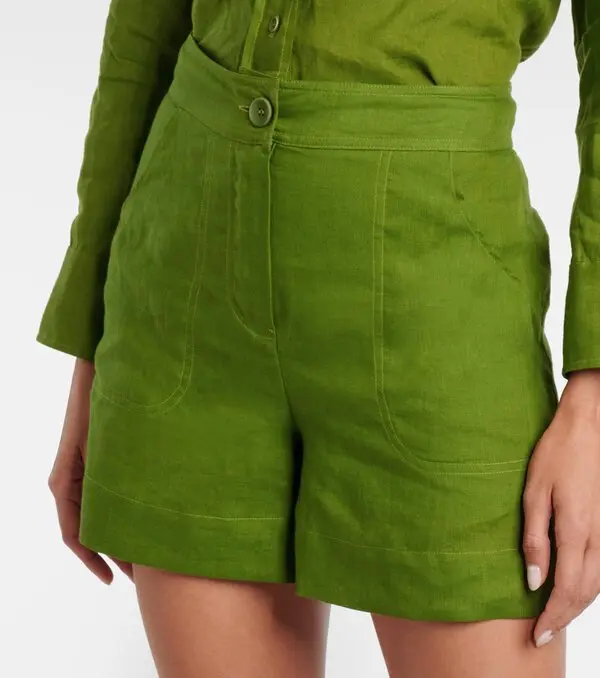 ERES High-rise Linen Shorts - Green