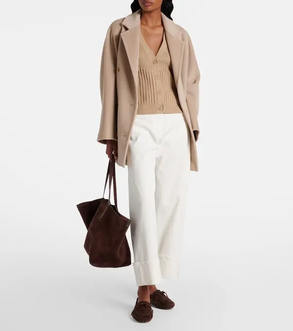 Max Mara Bimba Cotton-blend Crêpe Vest - Beige