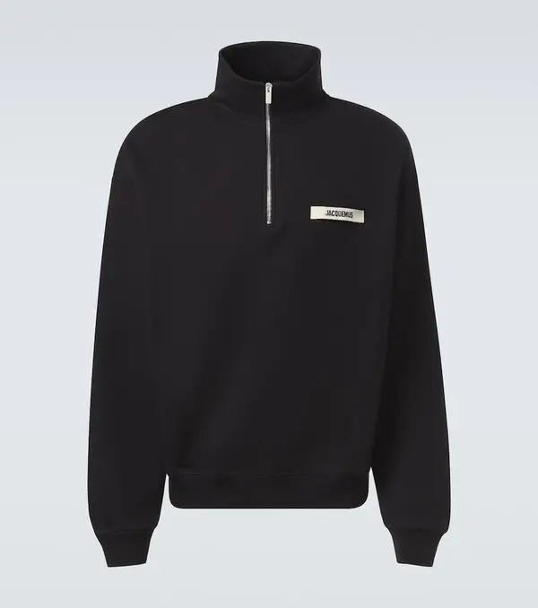Jacquemus Gros Grain Cotton Sweatshirt - Black
