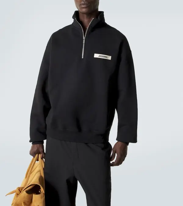 Jacquemus Gros Grain Cotton Sweatshirt - Black