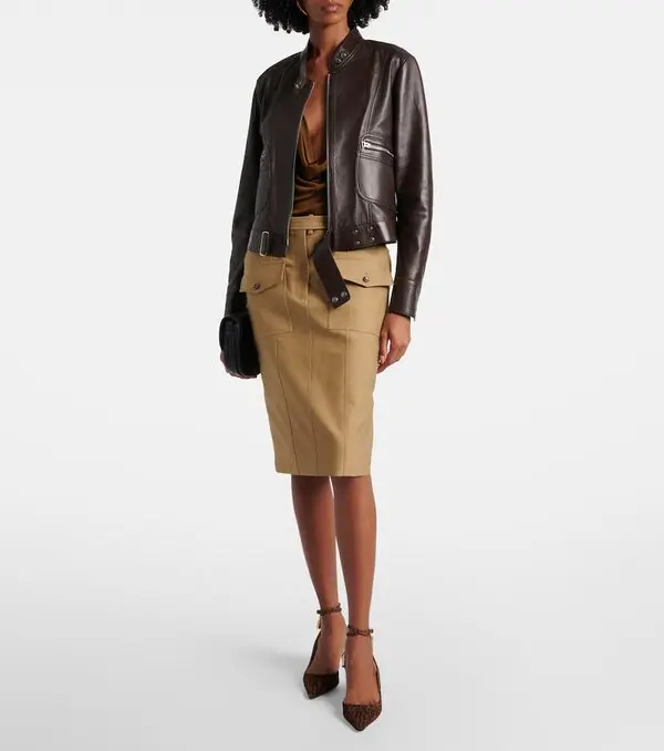 TOM FORD Padlock Suede Slingback Pumps