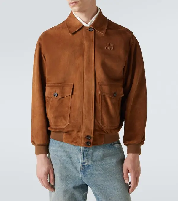 Miu Miu Embossed Suede Blouson