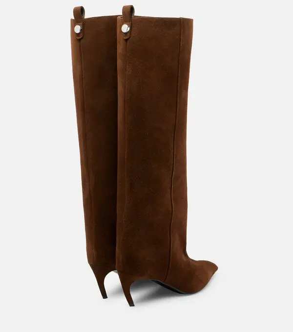 Attico Lea 65 Suede Knee-high Boots - Brown