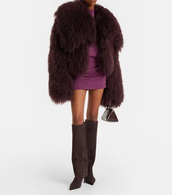 Attico Lea 65 Suede Knee-high Boots - Brown