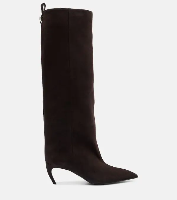 Attico Lea 65 Suede Knee-high Boots - Brown