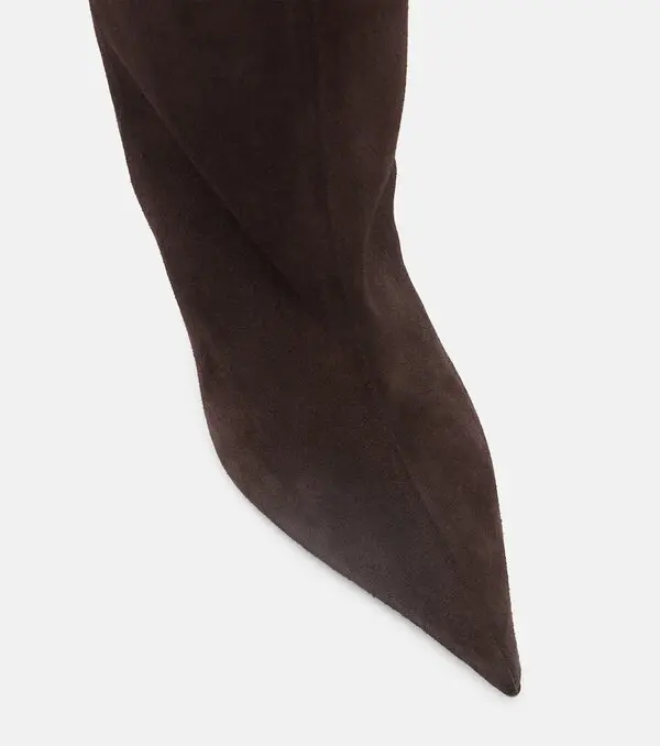 Attico Lea 65 Suede Knee-high Boots - Brown