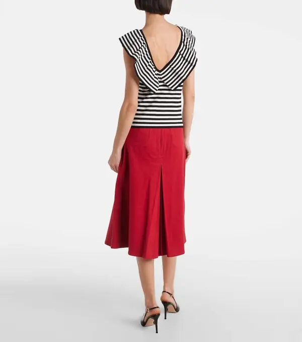 Max Mara Vieste Ruffled Striped Top