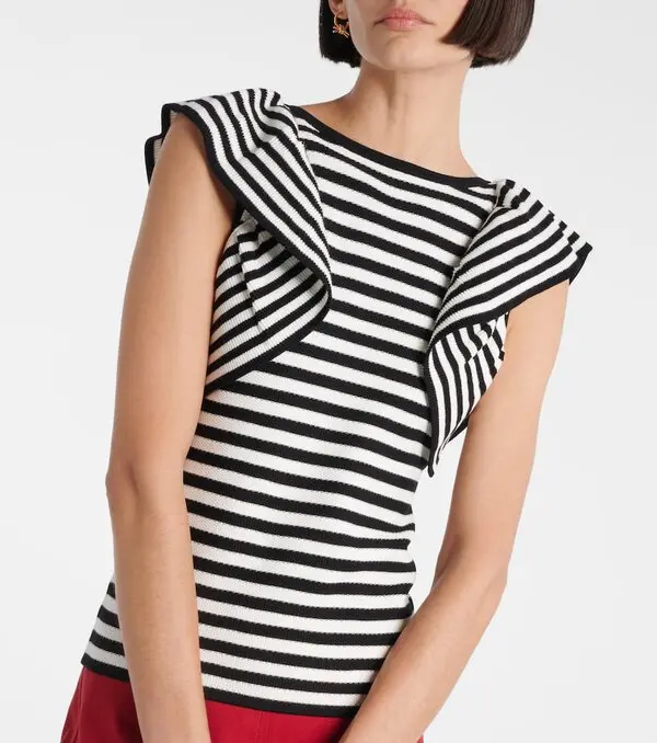 Max Mara Vieste Ruffled Striped Top