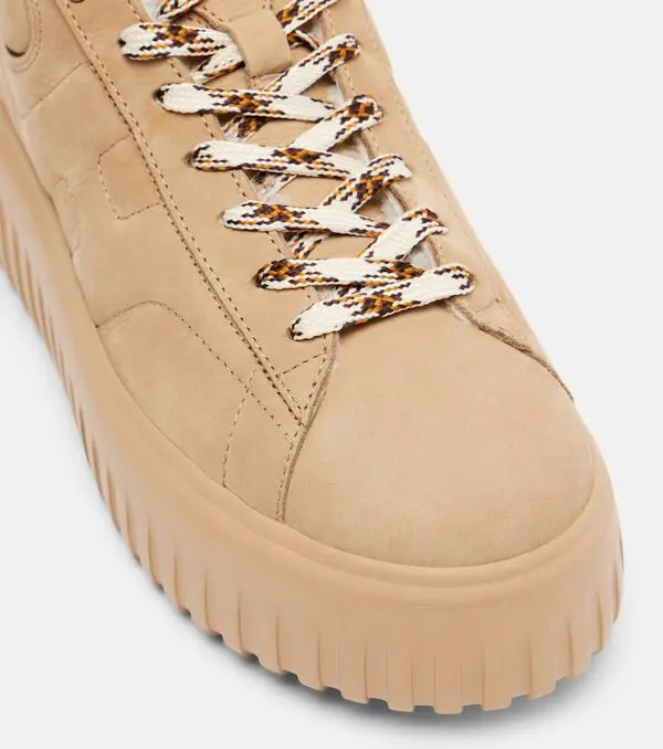 Hogan H-stripes Shearling-lined Suede Sneakers