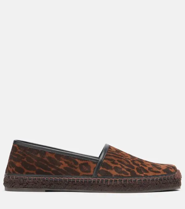 TOM FORD Leopard-print Suede Espadrilles - Brown