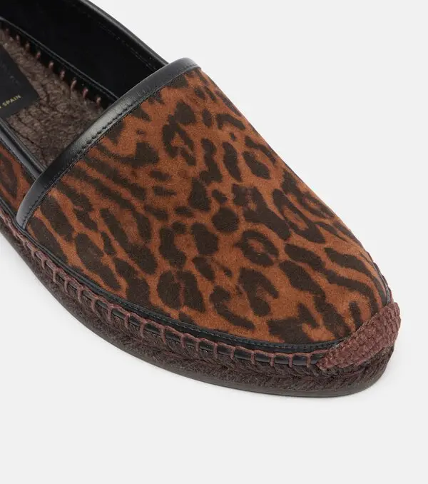 TOM FORD Leopard-print Suede Espadrilles - Brown