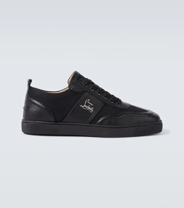 CHRISTIAN LOUBOUTIN Retero Logo Leather Sneakers - Black