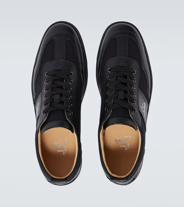 CHRISTIAN LOUBOUTIN Retero Logo Leather Sneakers - Black