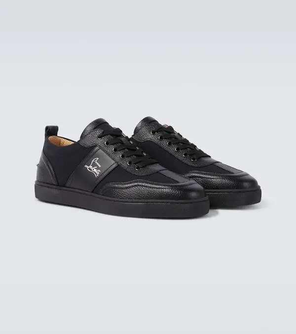 CHRISTIAN LOUBOUTIN Retero Logo Leather Sneakers - Black