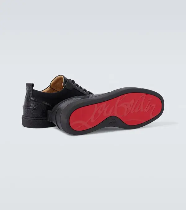 CHRISTIAN LOUBOUTIN Retero Logo Leather Sneakers - Black