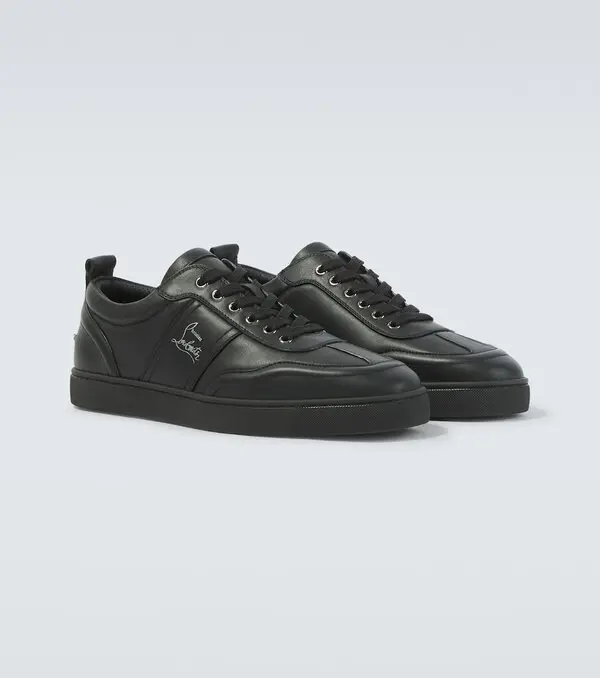 CHRISTIAN LOUBOUTIN Retero Logo Leather Sneakers - Black