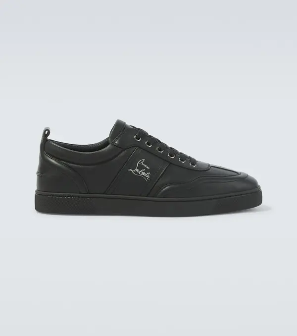 CHRISTIAN LOUBOUTIN Retero Logo Leather Sneakers - Black