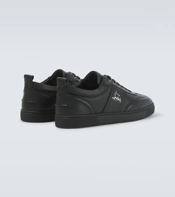 CHRISTIAN LOUBOUTIN Retero Logo Leather Sneakers - Black