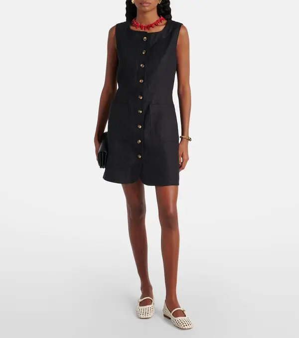 Posse Emma Linen Minidress - Black