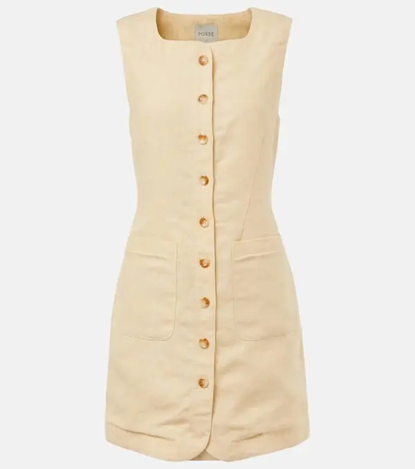 Posse Emma Linen Mini Dress - Yellow