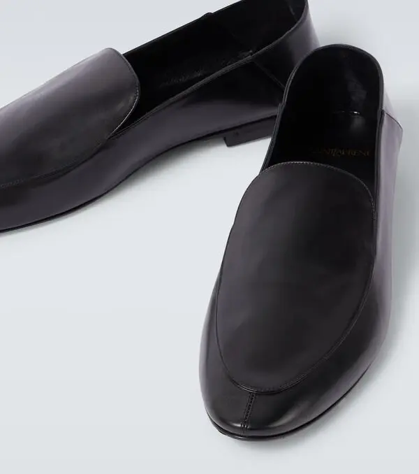 Saint Laurent Alain Leather Slippers