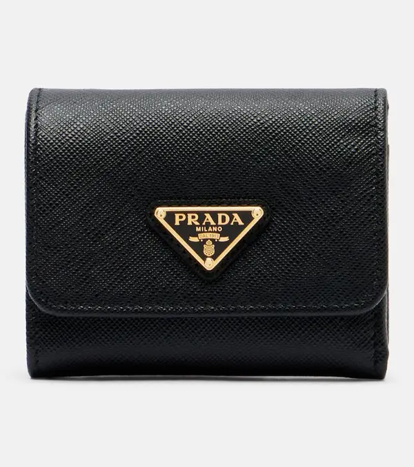 Prada Saffiano Small Leather Wallet - Black