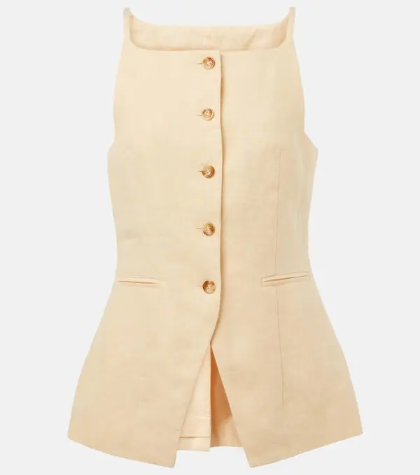 Posse Nancy Linen Top - Yellow
