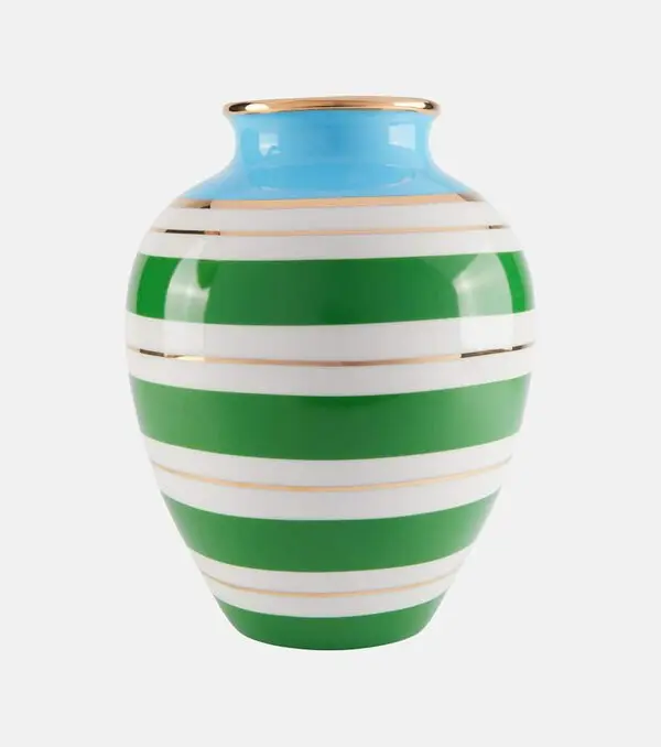 Jonathan Adler Portofino Striped Porcelain Vase - Green