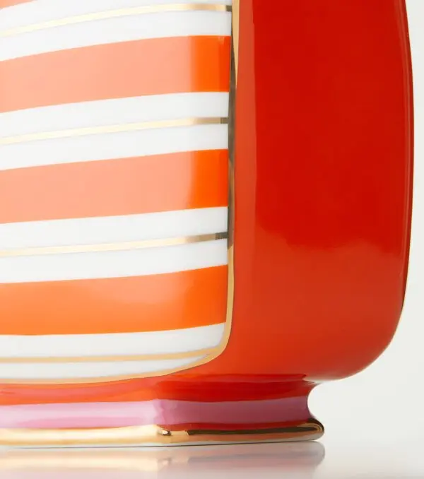 Jonathan Adler Portofino Striped Porcelain Vase - Orange
