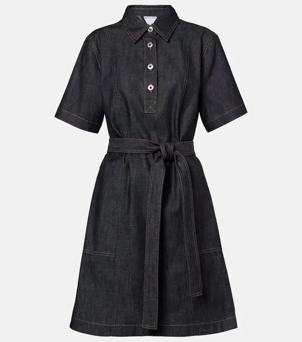 Bottega Veneta Denim Mini Dress - Blue